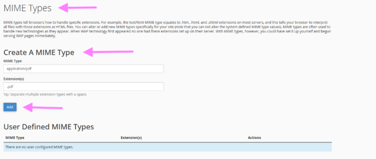 How to Add a MIME Type in cPanel - Oryon Knowledge Base